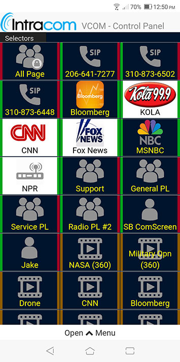Multi-Channel Intercom - VCOM Software User Interfaces Apps